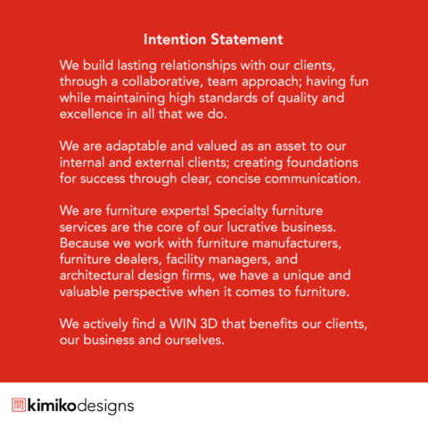 Intention Statement | kimiko designs